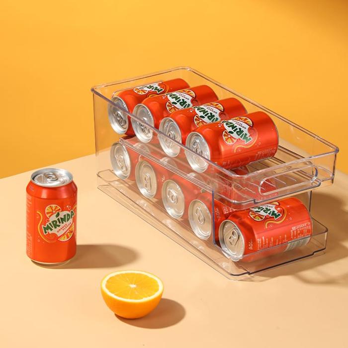 Promo Rak Penyimpanan Box Botol Minuman Kaleng Otomatis Refill Double ...