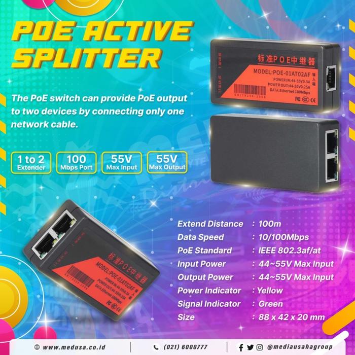 Jual POE Active / Aktif Splitter 1 : 2 - Jakarta Pusat - Priority CCTV ...