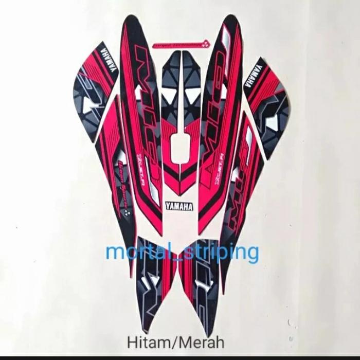 Jual STRIPING / STICKER YAMAHA MIO J 2014 2015 WARNA HITAM MERAH - Kab ...