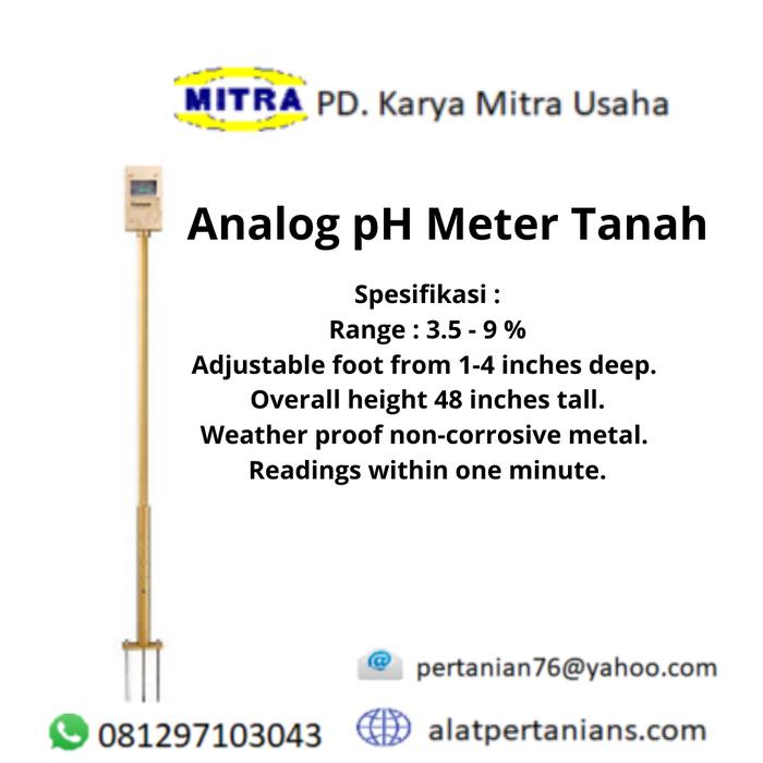 Jual Analog pH Meter Tanah - Kota Bogor - MITRAMESINPERTANIAN | Tokopedia