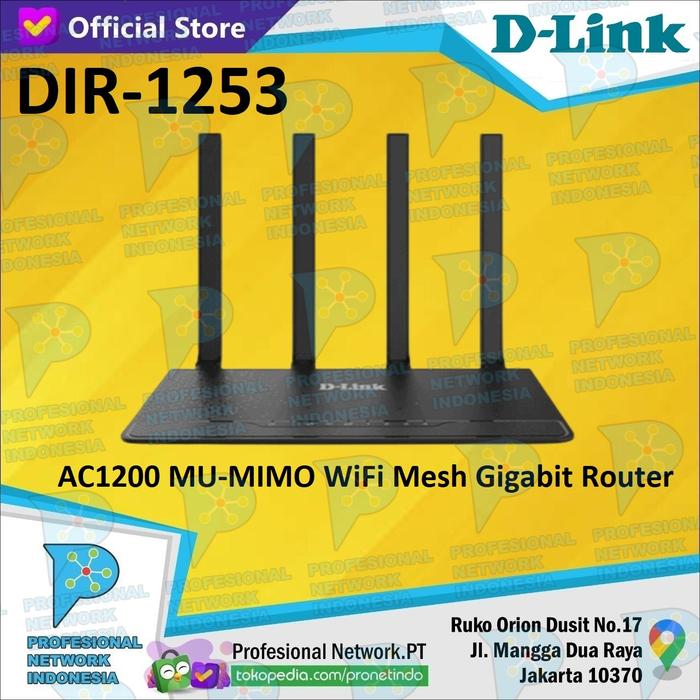 Jual DLINK DIR-1253 AC1200 MU-MIMO MESH Wireless Gigabit Router ...