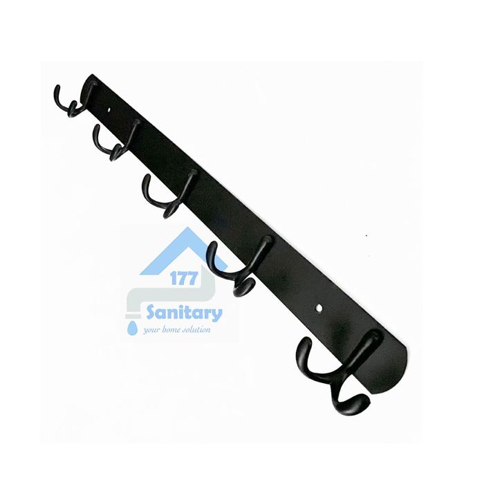 Promo Hook Stainless 5 Kait HITAM XB23-Gantungan baju Black Kapstok ...