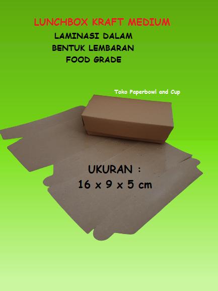 Jual Paper Lunch Box Kraft MEDIUM lembaran isi 50 pcs - Jakarta Utara ...