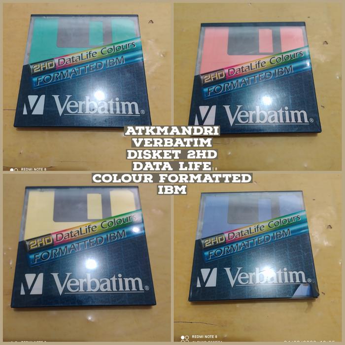 Jual VERBATIM DISKET 2HD DATA LIFE COLOUR FORMATTED IBM ORIGINAL NEW ...