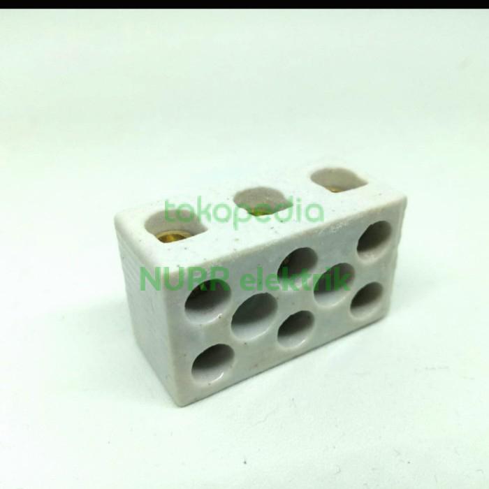 Jual Terminal Block keramik 3 pole 30A 250V Putih Premium - Jakarta ...