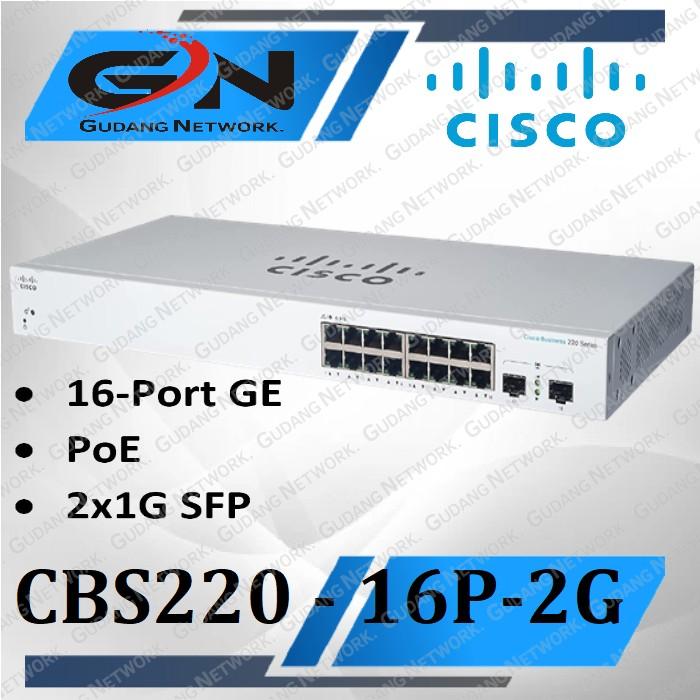 Jual Cisco Business CBS220-16P-2G Smart Switch / cisco cbs220 / 16-port ...