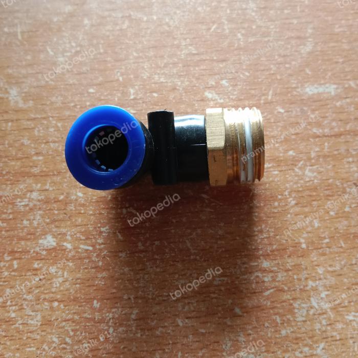 Jual Fitting nepel angin pneumatic elbow selang 10mm drat 1/2 inch(PL10 ...