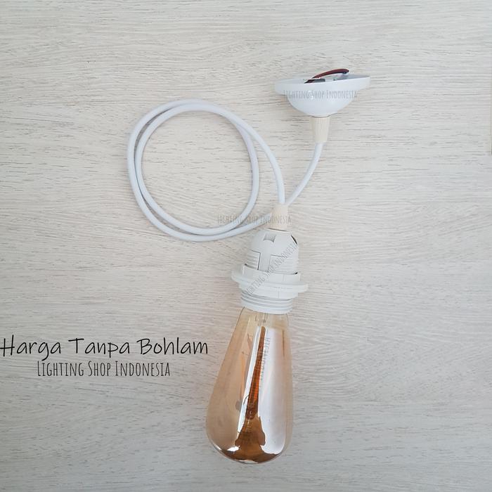 Jual Fiting jerman biasa E27 putih fiting lampu gantung komplite - Kop ...