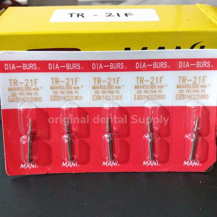 Jual Dental Bur gelang Merah TR 21F Satuan Mani Bur highspeed finishing ...