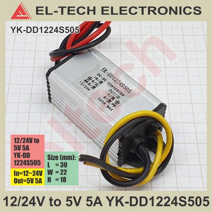 Jual 12-24V Step Down to 5V 5A DC-DC Converter Power Modul Module ...