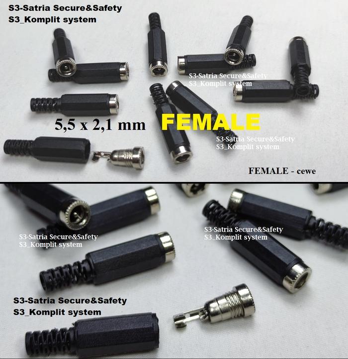 Jual soket female jack dc cover cewek solder power adaptor 12v 5v 6v ...