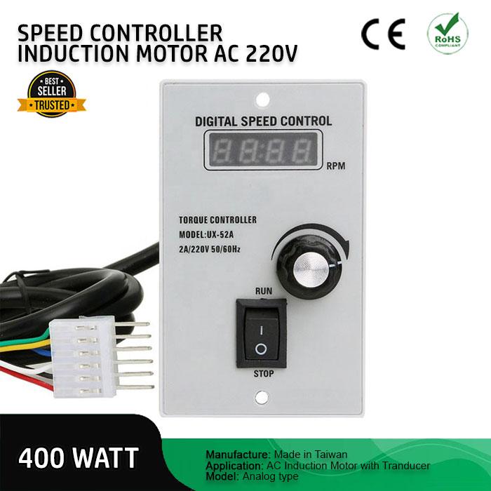 Jual Analog speed controller motor AC 1 phase 220V 400 Watt digital ...