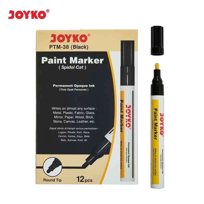 Jual Spidol Paint Permanent Marker Black JOYKO PTM38/Spidol Cat Hitam ...