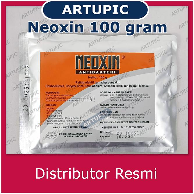 Jual Neoxin 100 gram Kolera Coli Salmonela Antibakteri Pencernaan Ayam ...