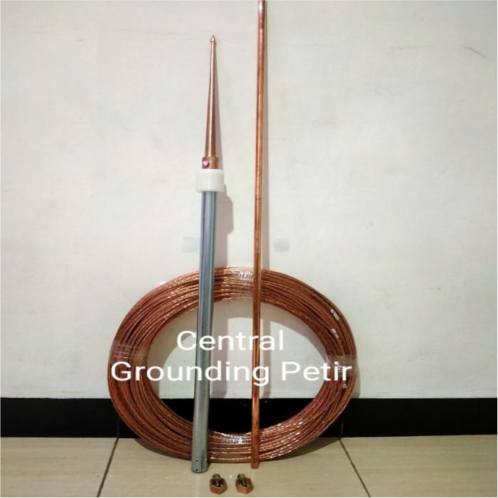 Jual Penangkal Petir 1 Tombak + Rod Grounding Tembaga 5/8 + 30 Meter ...