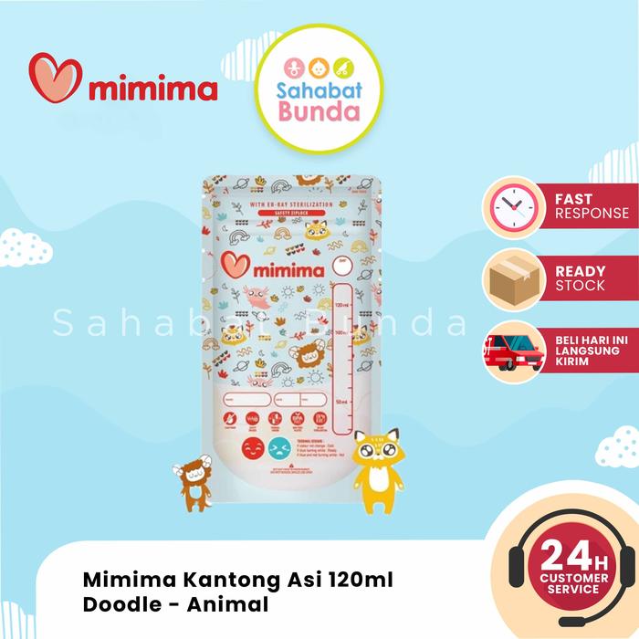 Jual Mimima - Kantong Asi 120ml Doodle Edition Kantong Penyimpanan Asi ...