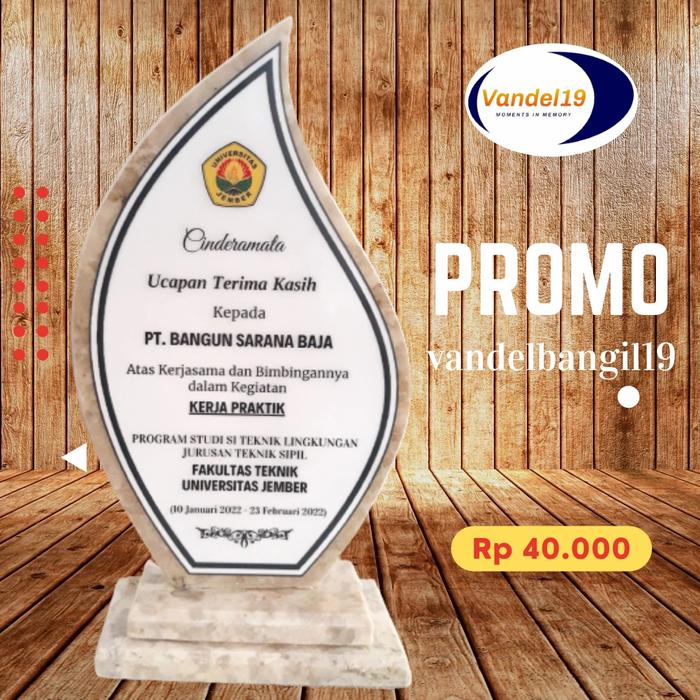 Jual Cinderamata Souvenir Vandel Plakat Marmer Magang Prakerin PKL PPL ...