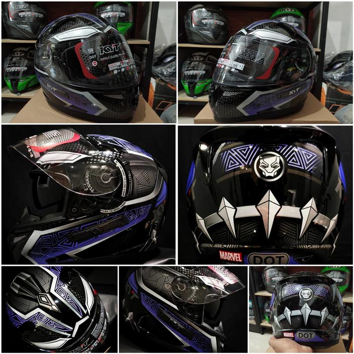 Jual HELM COUPLE KYT K2 RIDER BLACK PANTHER PURPLE UNGU MARVEL EDITION ...