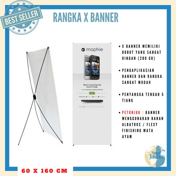 Jual Xbanner Fiber Colok Hitam 60 x 160 cm / Stand banner - Kota ...
