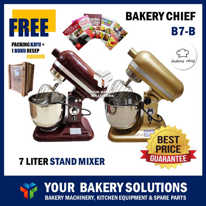 Jual Planetary Stand Mixer 7 Liter BAKERY CHIEF B7 B Pengaduk Roti Kue ...