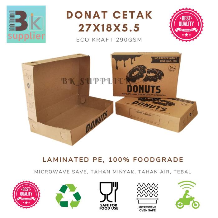 Jual Box Donat , Dus Donat , Kemasan Donat Polos - Kraf Cetak Isi6 ...