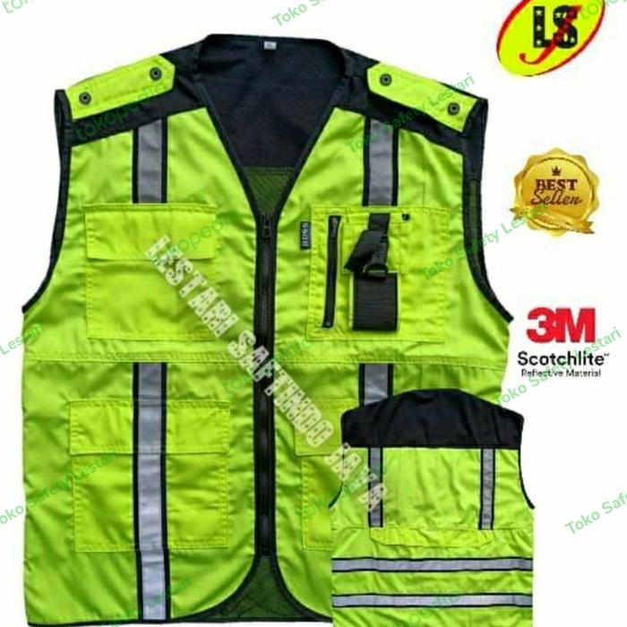 Jual SAFETY VEST HIJAU STABILO HITAM/ ROMPI SAFETY PROYEK - Jakarta ...