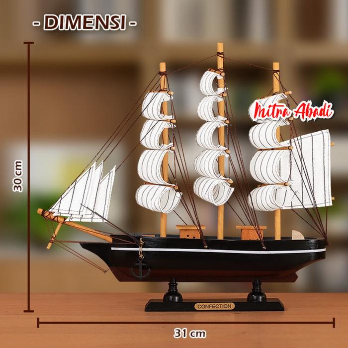 Jual Dekorasi Miniatur Kapal Phinisi Mini Gaya Mediterania Ukuran 31 Cm ...
