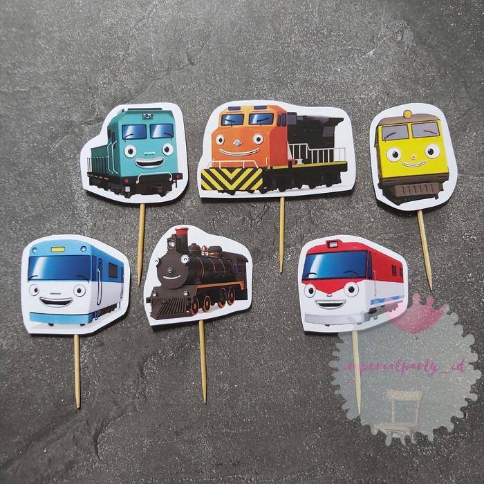 Jual Cake Cupcake Topper Tusukan Kue Happy Birthday Titipo Train Kereta ...