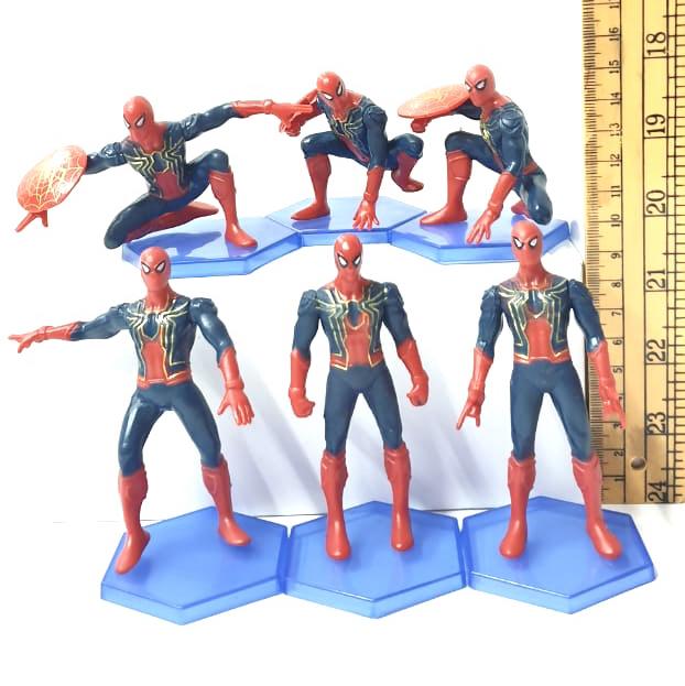 Jual Topper Cake Figure Spiderman Set isi 7 Tatakan Biru - 7pc tatak ...