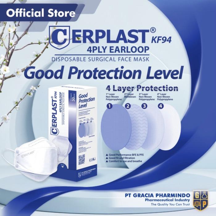 Jual MASKER KF94 4 ply merek Cerplast isi 30pcs High Bfe High Pfe - Kab ...