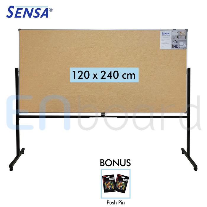 Jual Softboard Cork Pin Board / Papan Mading Standing Sensa 120 x 240 ...