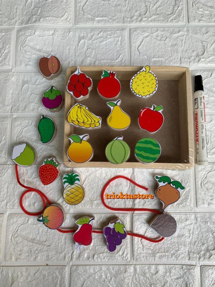 Jual Meronce Buah Kayu Mainan Edukasi Anak Edukatif Ronche APE PAUD ...