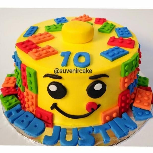 Jual cake lego/kue ulang tahun lego/lego cake/bday cake lego - 20cm ...