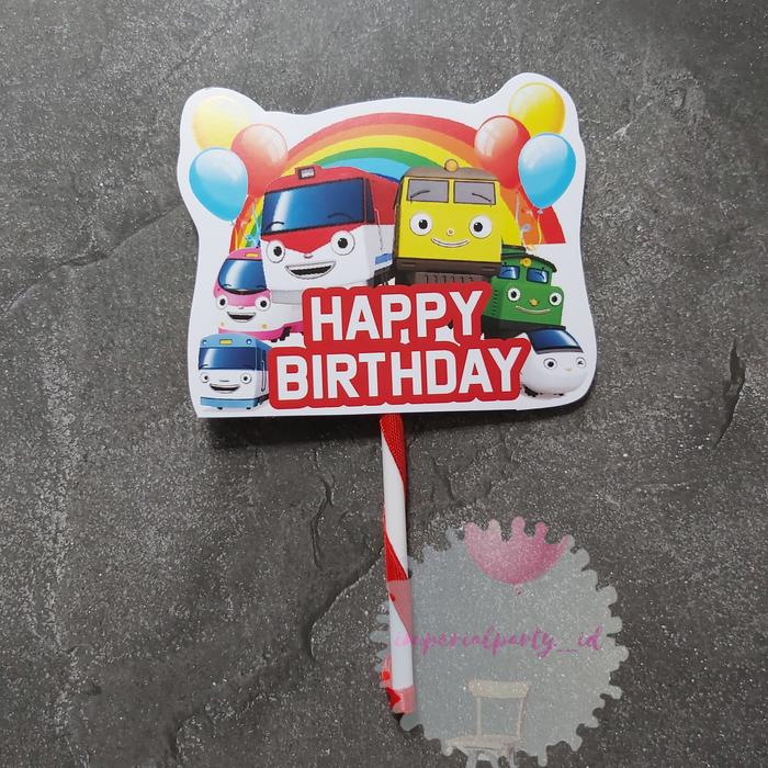 Jual Cake Cupcake Topper Tusukan Kue Happy Birthday Titipo Train Kereta ...