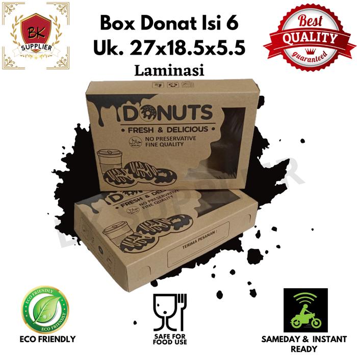 Jual PAPER BOX CRAFT / BOX DONAT ISI 6 / DUS DONAT KRAFT / BOX KRAFT ...