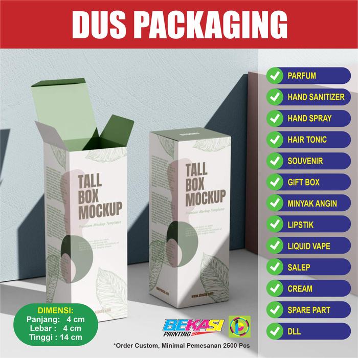 Jual 4x4x14 cm Custom Packaging Box Kemasan Botol Minyak Gosok 100 ml ...