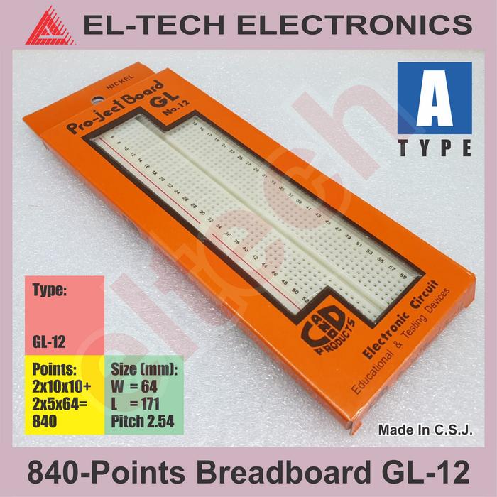 Jual Breadboard Solderless Project Prototype Board PCB Lubang IC MB102 GL12 - GL-12 Tipe A ...