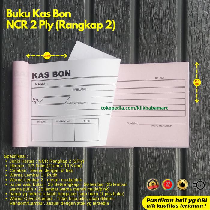 Jual KAS BON NCR 2PLY RANGKAP 2 BUKU ADMIN KAS KEUANGAN AKUNTANSI ...