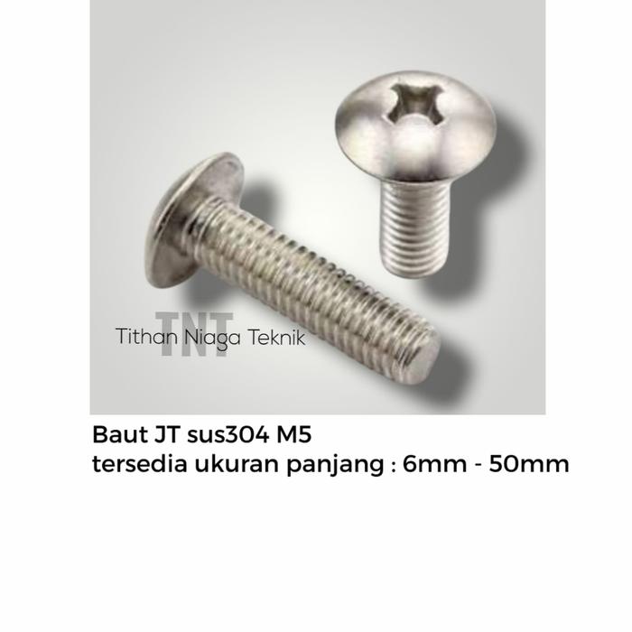Jual Baut payung plus baut JT stainless M5x8 drat 0.8 ss304 M5 x 8 head + - Kota Tanjung Pinang ...