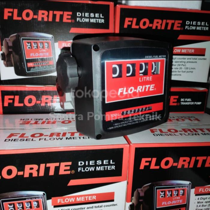 Jual Flow meter minyak/solar 1inch FLO-RITE Flowmeter Analog 4 digit ...