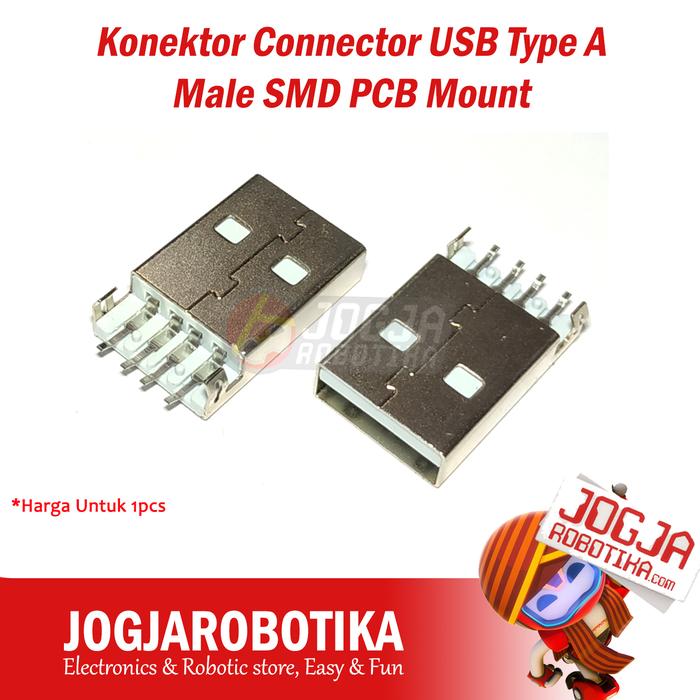 Jual Konektor Connector USB Type A Male SMD PCB Mount - Kab. Sleman ...