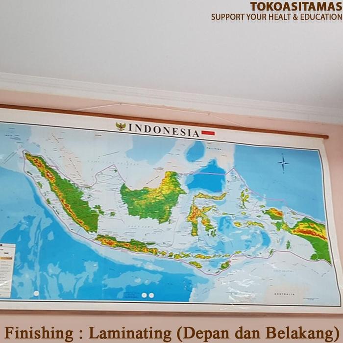 Jual Peta Indonesia Bingkai Ukuran Jumbo Besar Alat Peraga Pendidikan ...