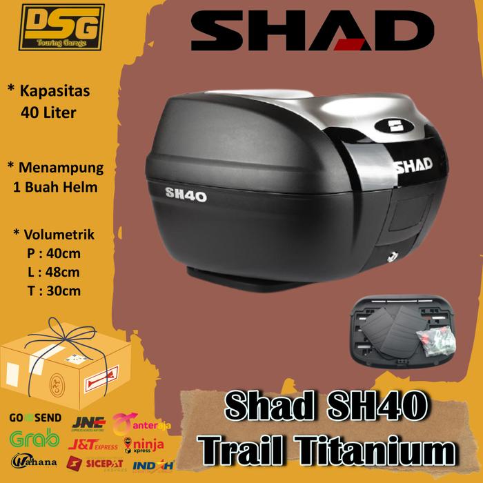 Jual Box Motor Box Touring Shad SH40 SH 40 Trail Titanium Silver - Kota ...