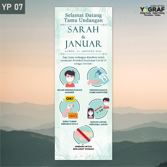 Jual ROLL UP BANNER PROTOKOL KESEHATAN CUSTOM // ROLL BANNER CUSTOM ...