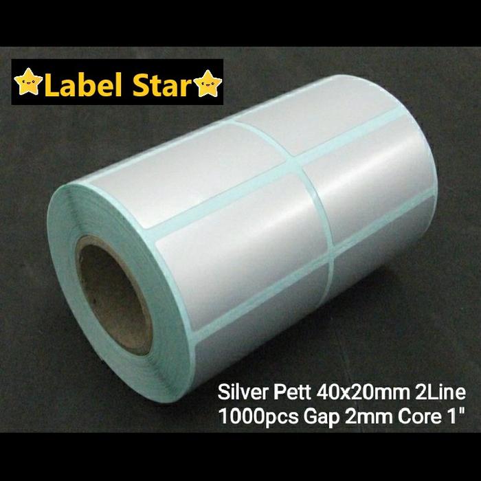 Jual Silver Pett 40x20mm 2Line 1000pcs Gap 2mm Core 1 Inchi / Label ...