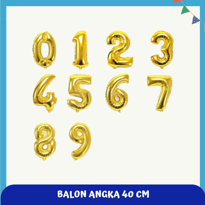 Promo Balon Foil Huruf dan Angka 40 cm - gold, angka - Kota Bandung ...