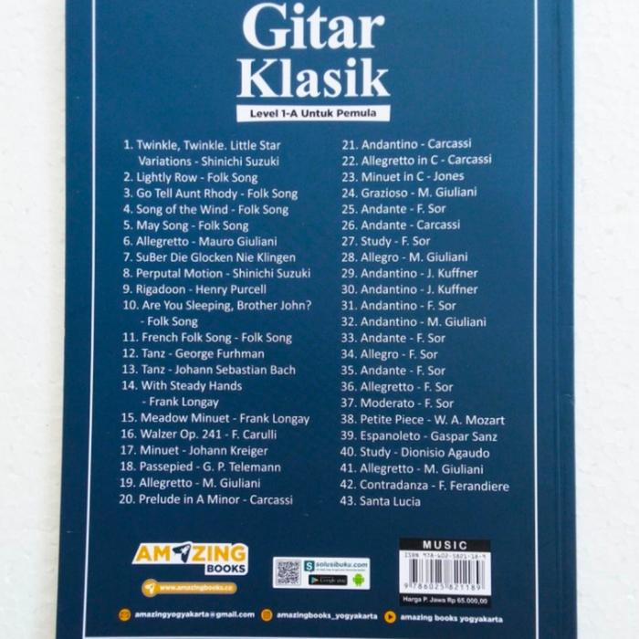 Jual Buku Gitar Klasik Untuk Pemula Level 1a 1b 2a 2b Classic Guitar ...