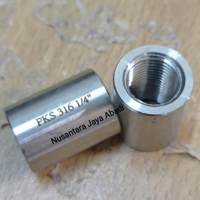 Jual Socket Stainless SS 316 1/4" inchi - Coupling - SDD - Sock Drat ...