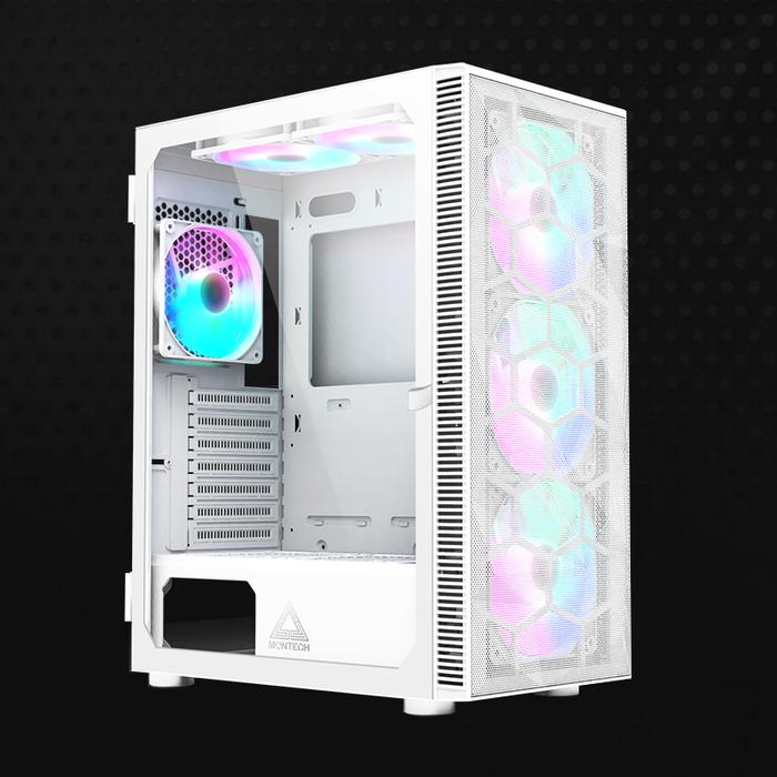 Promo MONTECH X3 MESH WHITE ATX TEMPERED GLASS PC CASE CASING GAMING ...