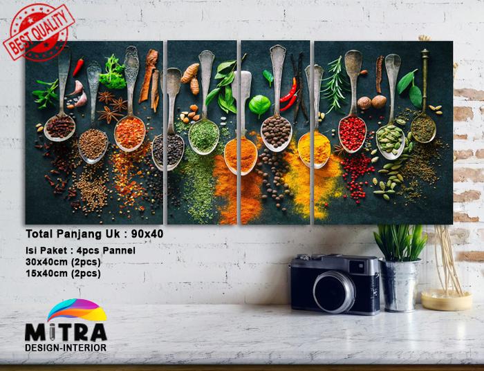 Jual Hiasan dinding Kayu Pajangan Dapur Kitchen 1SET 4in1 (4 Pannel ...